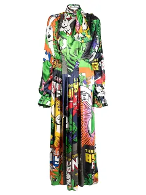 Natasha Zinko Comics-print Maxi Dress - Multicolour