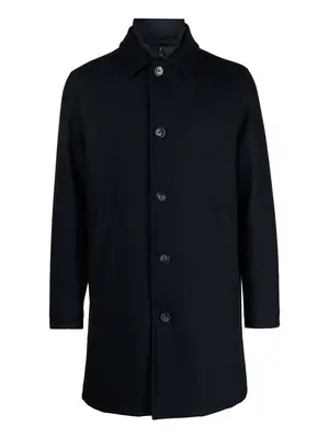 Herno Single-breasted Layered Coat - Blue