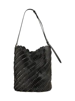 Rabanne Pacoïo Leather Bucket Bag - Black