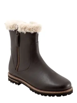 Trotters Trotters Forever Faux Shearling Trim Boots Dk Brown