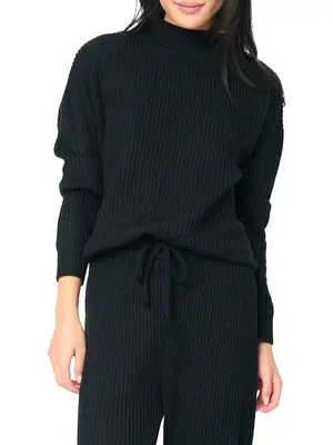 GIBSONLOOK GIBSONLOOK Gigi Rib Mock Neck Sweater Black