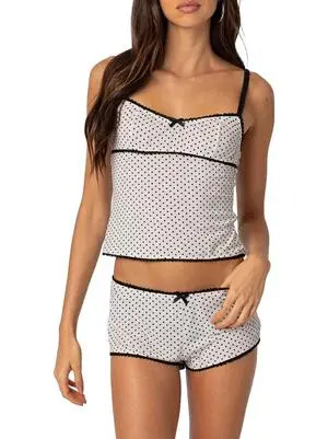 EDIKTED Kendall Polka Dot Camisole - White