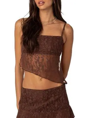 EDIKTED Lyra Lace Camisole - Brown