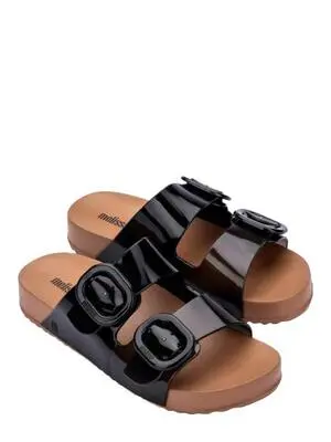 Melissa Cozy Buckle Slide Sandal - Brown/black