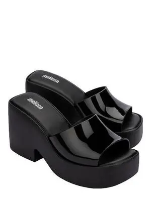 Melissa Posh Platform Slide Sandal - Black