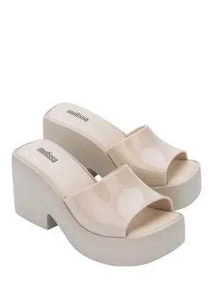 Melissa Posh Platform Slide Sandal - Light Beige