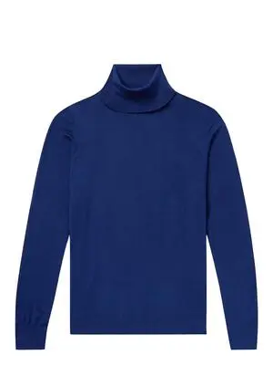 Loro Piana Wish® Virgin Wool Rollneck Sweater - Blue