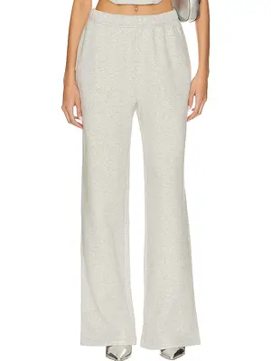 Good American Brushed Fleece Wide Leg Pant - Grey001