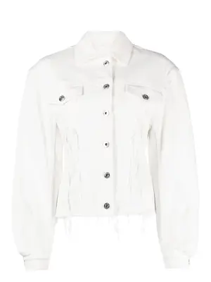 LANVIN Distressed Denim Jacket - White