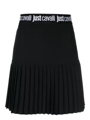 JUST CAVALLI Just Cavalli Plissé Miniskirt With Logo Waistband