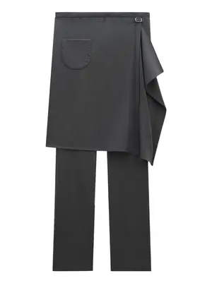 COURREGES Tailored Wool-blend Overskirt Trousers - Grey