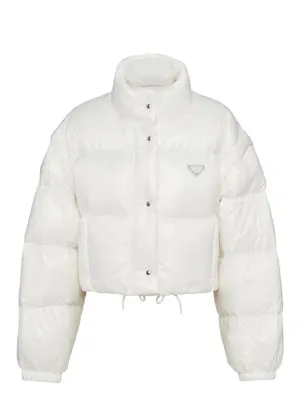 Prada Re-nylon Cropped Down Jacket - White
