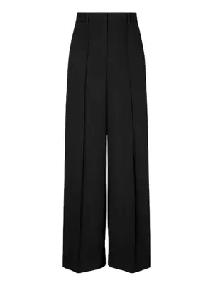 Tory Burch Wide Leg Wool Pant Black