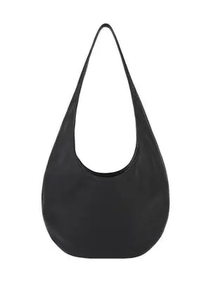 WE-AR4 The H Leather Hobo Bag - Black