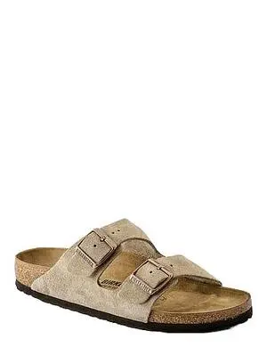 Pink Birkenstock Arizona Suede Sandals - Beige