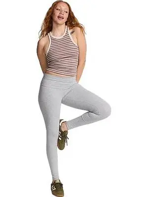 Pink All-day Cotton™ Foldover Leggings - Grey