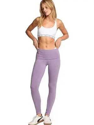 Pink All-day Cotton™ Foldover Leggings Purple