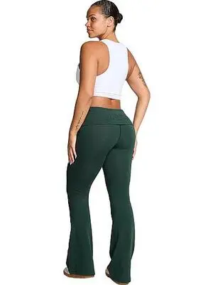 Pink All-Day Cotton Foldover Flare Leggings Green
