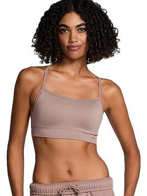 Pink Seamless Air Light-support Sports Bra - Brown