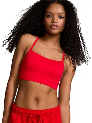 Pink Seamless Air Light-support Sports Bra - Red