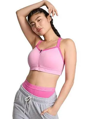 Pink Seamless Air Front-close High-support Sports Bra - Pink