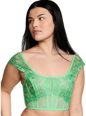 Victoria's Secret Dream Angels Floral Embroidered Corset Top - Print