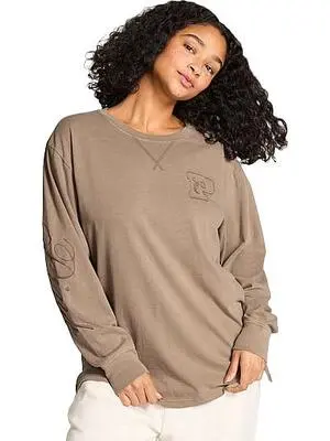 Pink Long-Sleeve Tee Brown