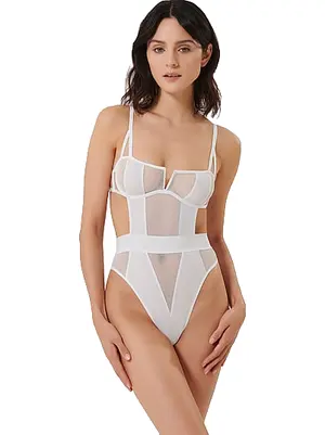 Victoria's Secret Bluebella Orla Wired Bodysuit White,ivory