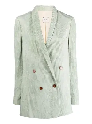 ALYSI Double-breasted Ribbed Blazer - Green