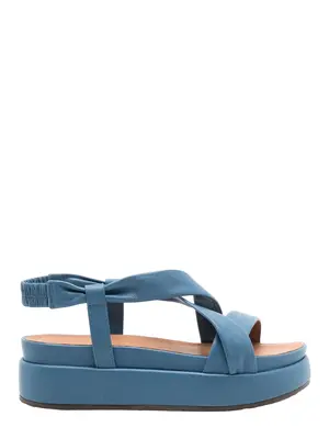 STUDIO CHOFAKIAN Vionnet Leather Platform Sandals - Blue