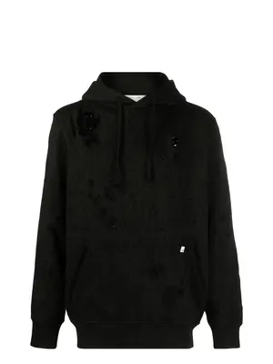 1017 Alyx 9sm Distressed-effect Cotton Hoodie - Black