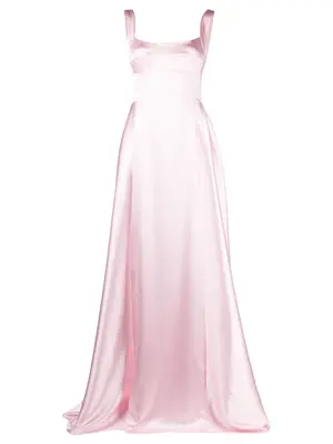 ATU BODY COUTURE V-back Satin Gown - Pink