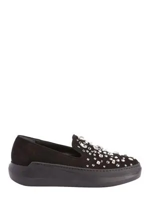 GIUSEPPE ZANOTTI Afelia Crystal-embellished Loafers - Black
