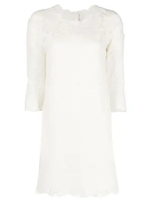 Ermanno Scervino Guipure Lace Mini Dress - White