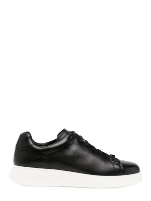 BOSS Lace-up Leather Sneakers - Black