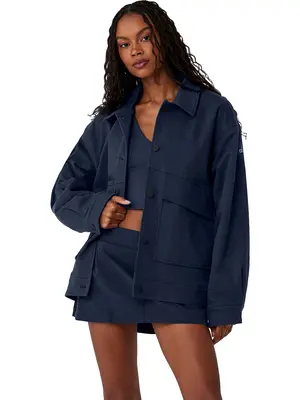 Alo Yoga One Up Cotton-blend Jacket - Navy