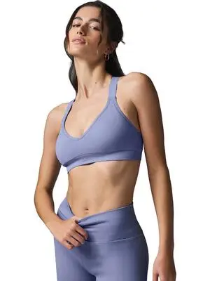 Alo Yoga Seamless Ribbed Favorite Bra Lilac Blue