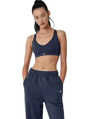 Alo Yoga Seamless Ribbed Favorite Bra - Navy