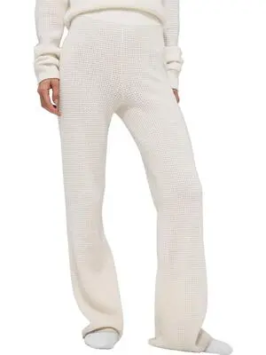 Alo Yoga Cashmere High-waist Plush Waffle Pants - Ivory