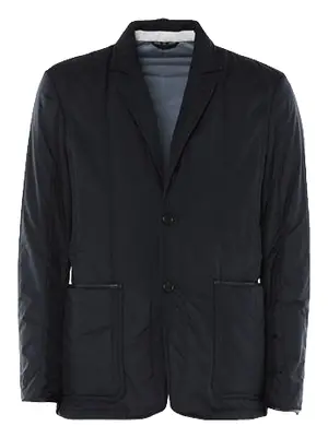 Dunhill Blazer With Leather Trims - Blue