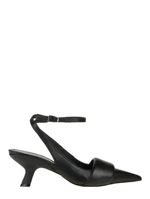 VIC MATIE Leather Spool Heel Pumps - Black