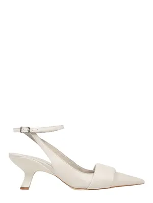 VIC MATIE Leather Spool Heel Pumps - Off White