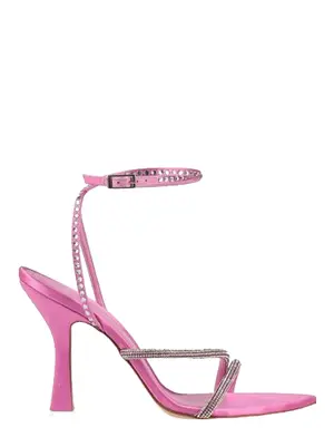 3JUIN Ankle Strap Sandals With Rhinestones - Pink