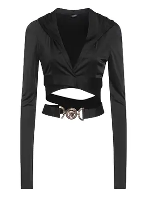 Versace VERSACE Cropped Jersey Top Black