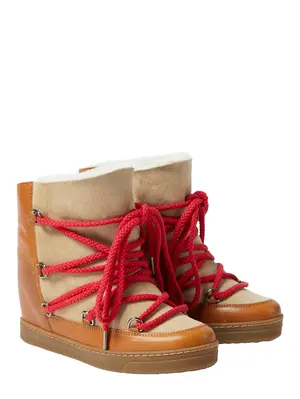 Isabel Marant Nowles Leather Snow Boots - Brown