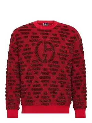 Giorgio Armani Logo Jacquard Sweater - Red