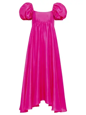 AZLEE Rory Silk Midi Dress - Pink
