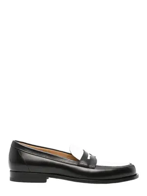 SCAROSSO Two-tone Leather Loafers - Black