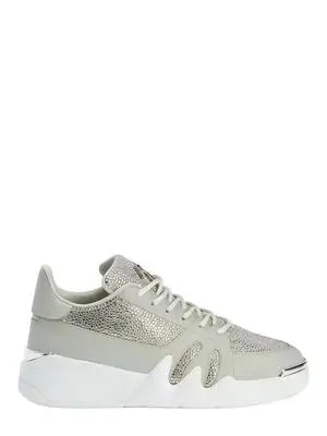GIUSEPPE ZANOTTI Talon Crystal-embellished Low-top Sneakers - Grey