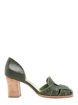 STUDIO CHOFAKIAN Colette 55mm Leather Pumps - Green